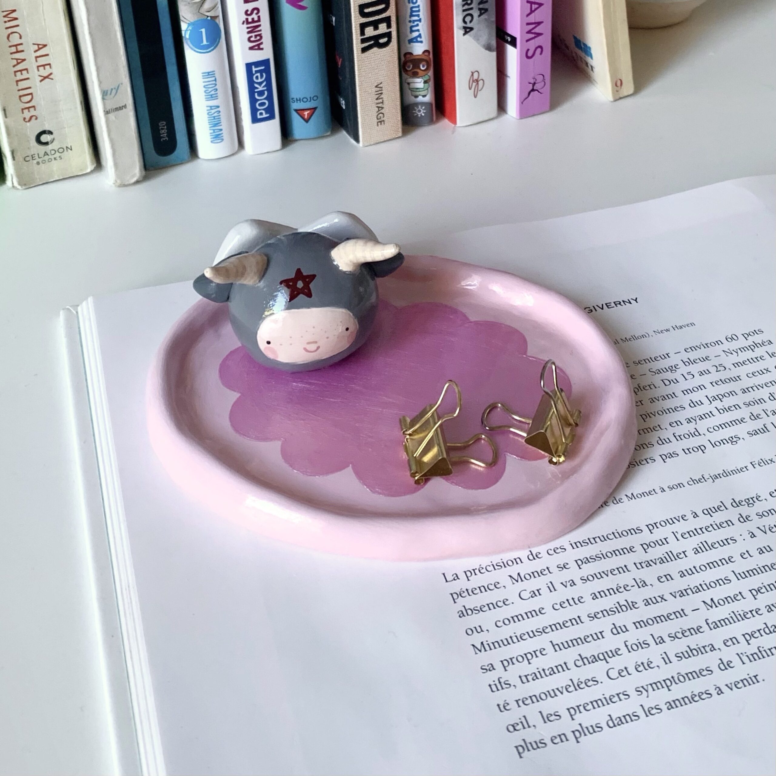 Clay trinket dish - baphomet - Mizo atelier