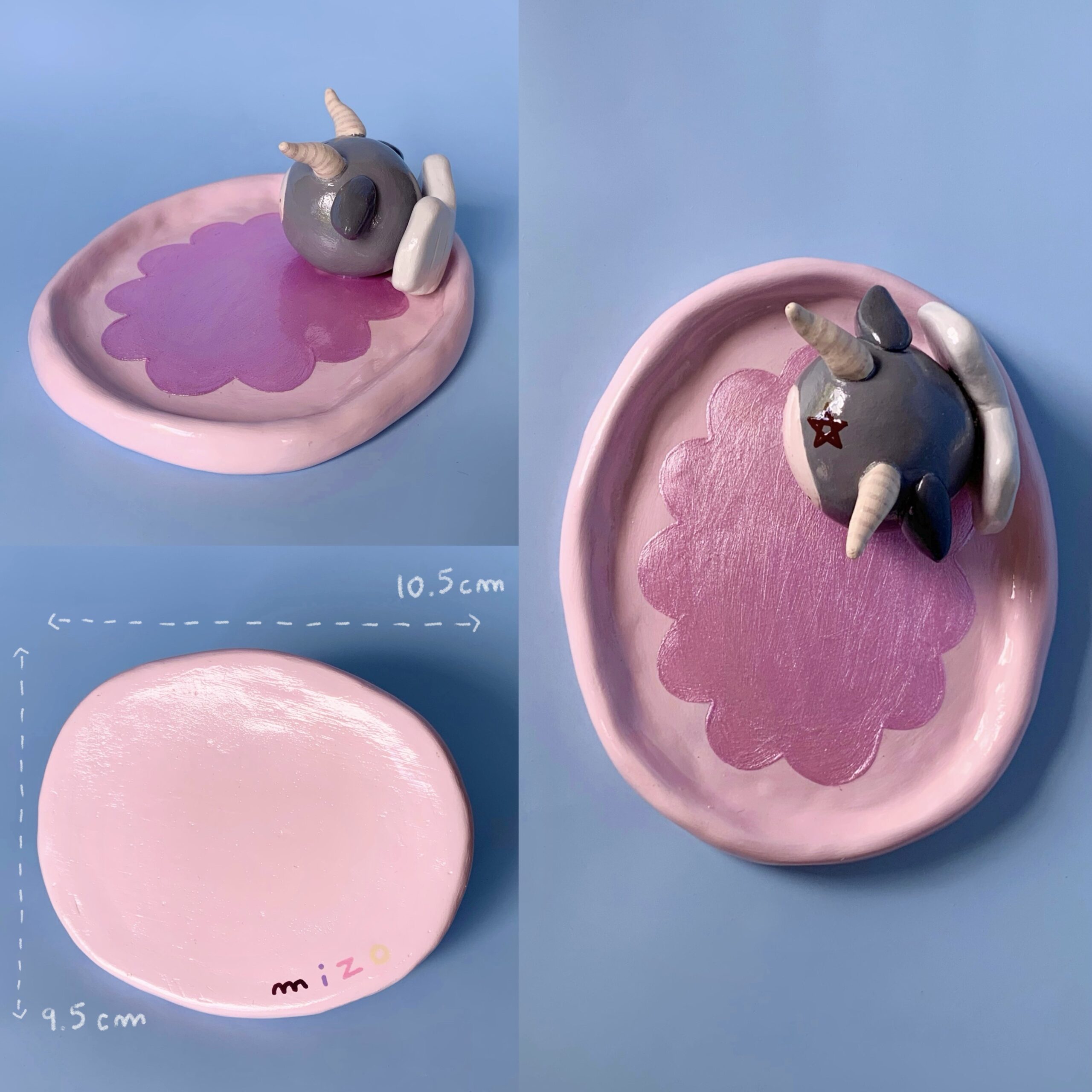 Clay trinket dish - baphomet - Mizo atelier